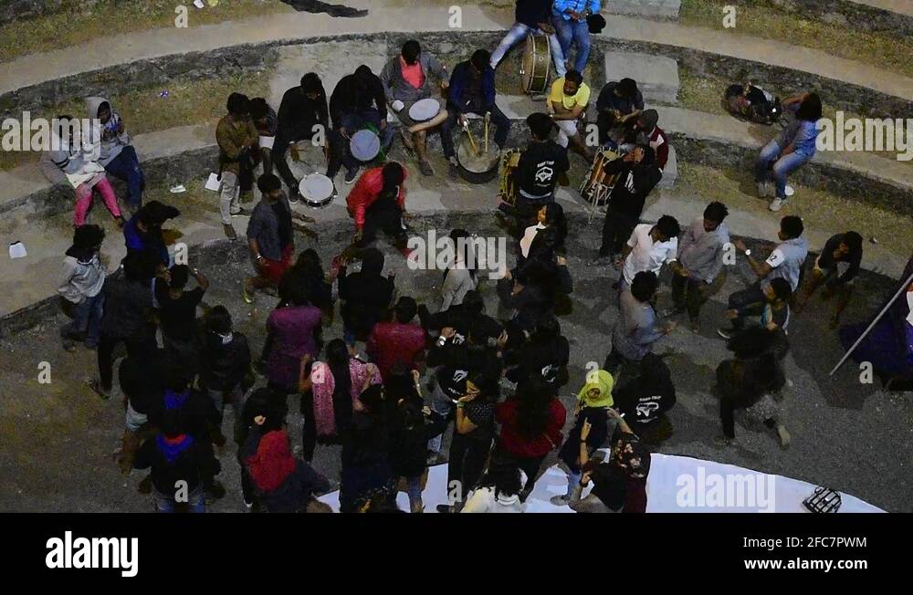 College students dancing in a group in an amphitheater Stock Video ...
