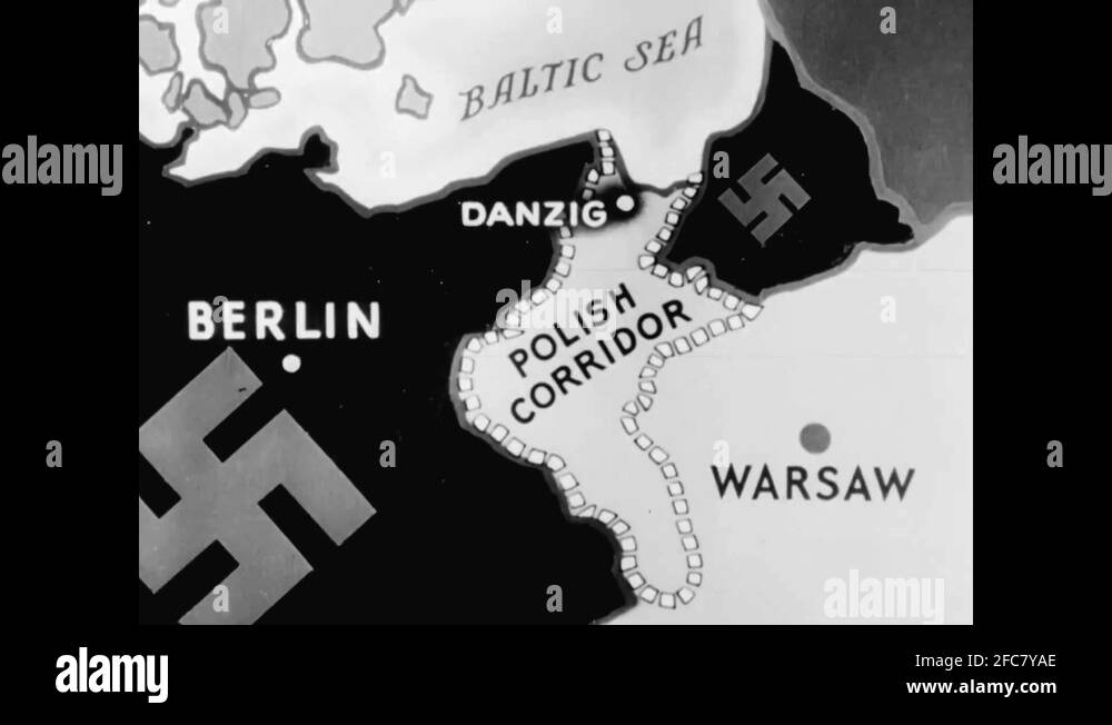 WW2 - Map animation of Danzig and the polish corridor Stock Video ...