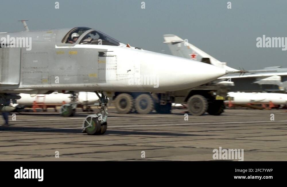 Sukhoi Su-24 (Nato Name: Fencer). Aircraft Su-24 taxis from starting ...