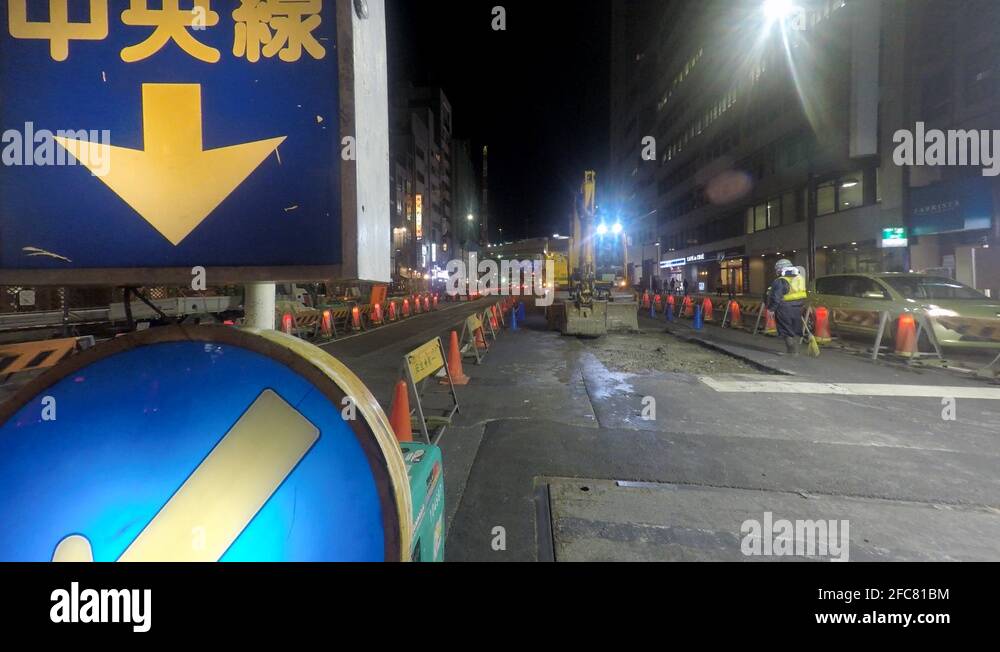 Road night road construction equipment Stock Videos & Footage - HD and ...