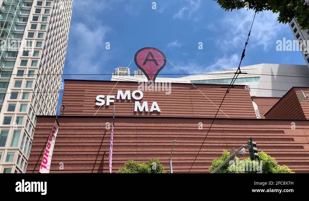 The San Francisco Museum of Modern Arts with a google maps pointer icon ...