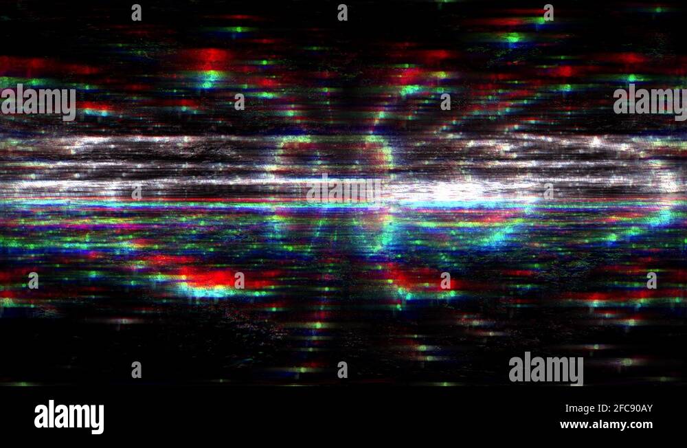 Beams of glitching RGB light textures flying past the screen animated ...