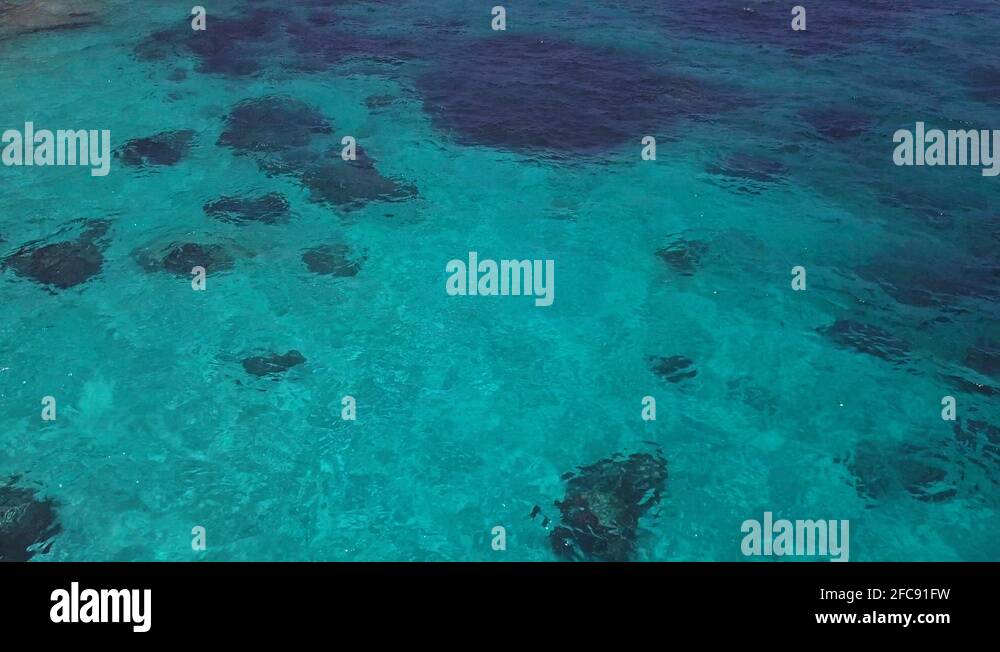 Sea Surface Ripple at Sunlight with Transparent Clear Water and Visible ...