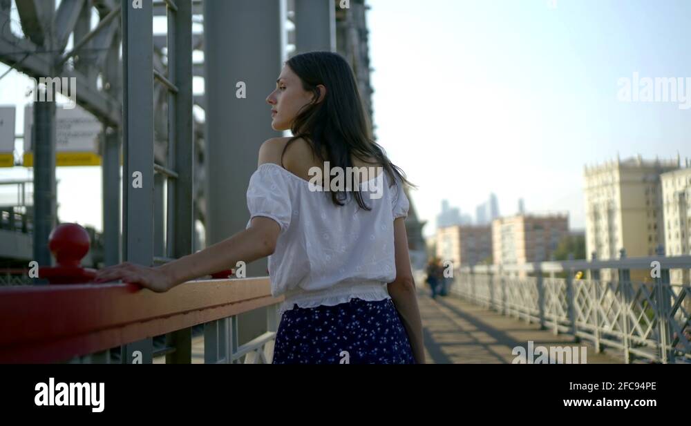 Portrait beautiful woman poses camera Stock Videos & Footage - HD and ...