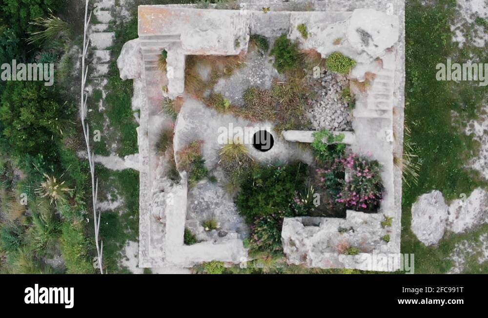 Ancient Roman lookout tower Rotation Aereal Shot Stock Video Footage ...