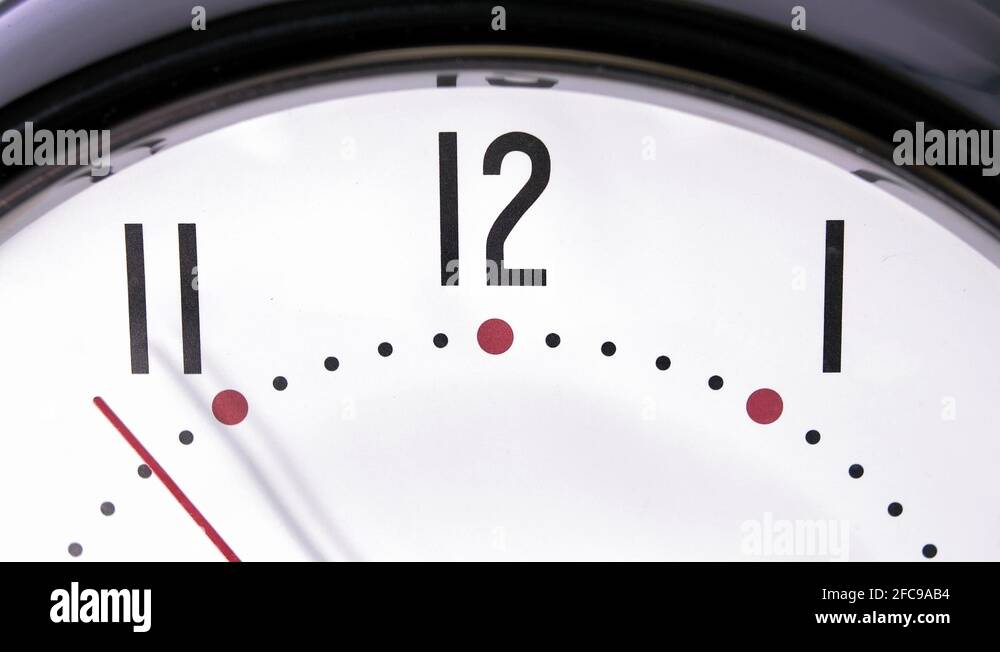 Analog Clock Face with Clock Hands on White Background Stock Video ...