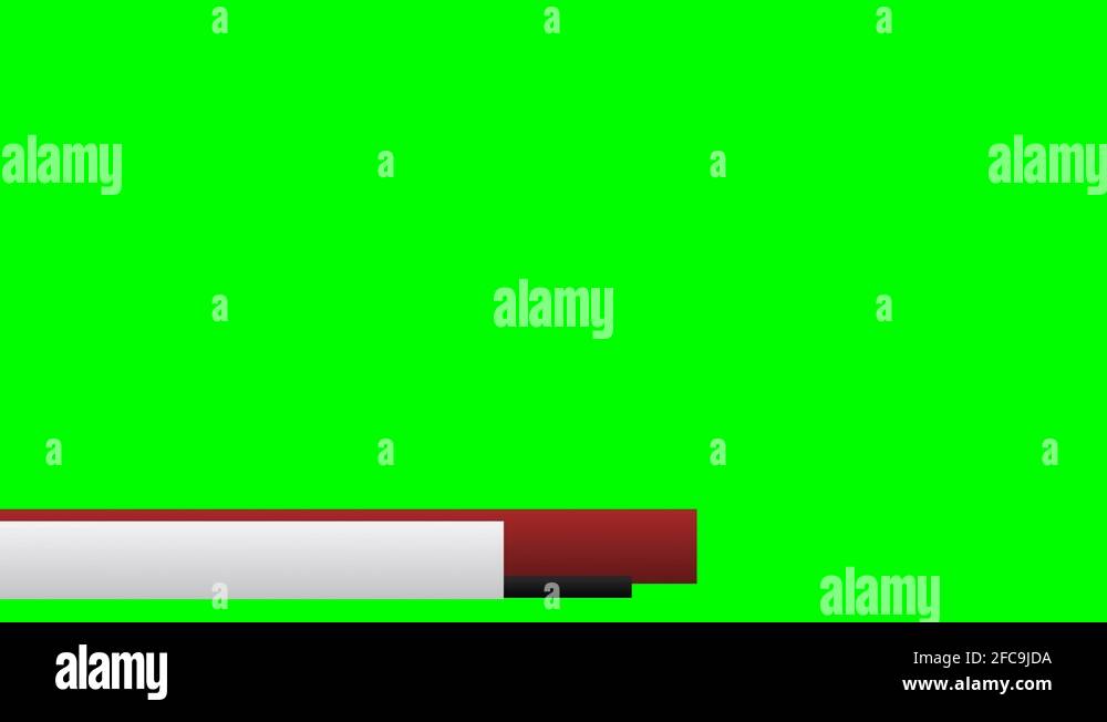 Animated lower thirds. Red, white, black bars on green screen Stock ...