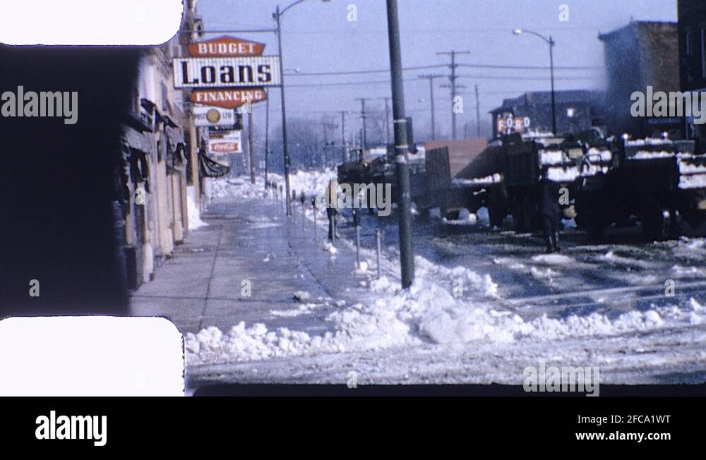 1960s Massive Snowstorm Blizzard Small Town USA Vintage Old Film Home ...
