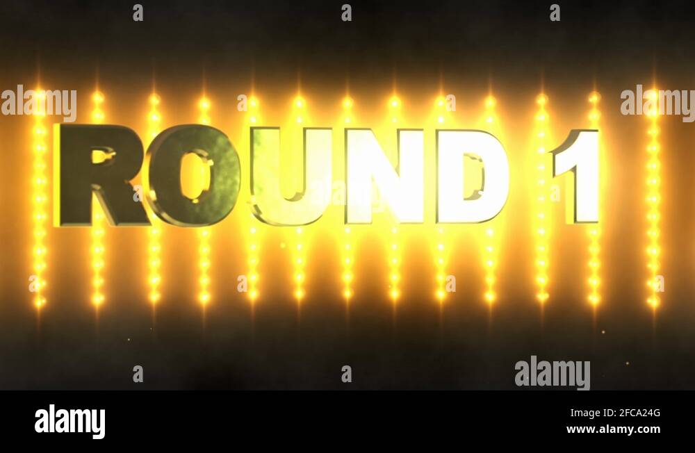 "ROUND 1" all the way to "ROUND 12" with background stage lights. A 3D ...