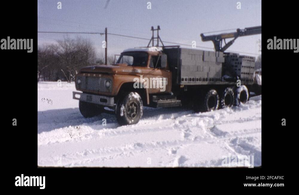 1960s Crane Moves Pallet Cement Blocks CONSTRUCTION SITE Vintage Film ...