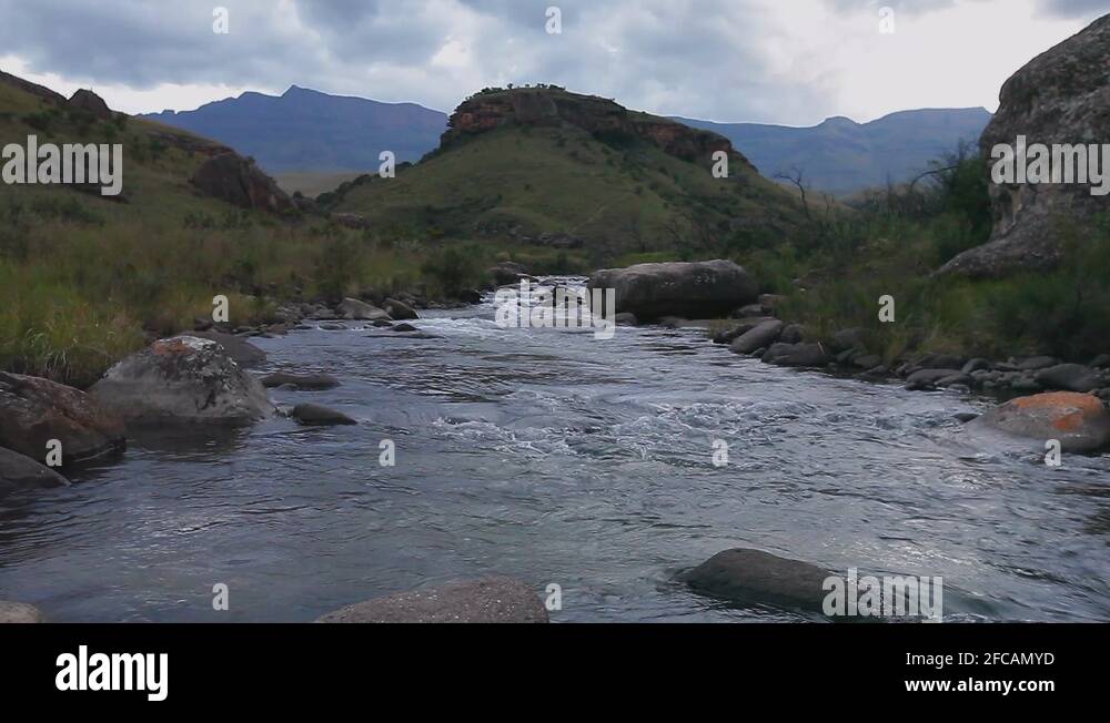A quiet steam up in the drakensberg of South Africa. The Bushman river ...