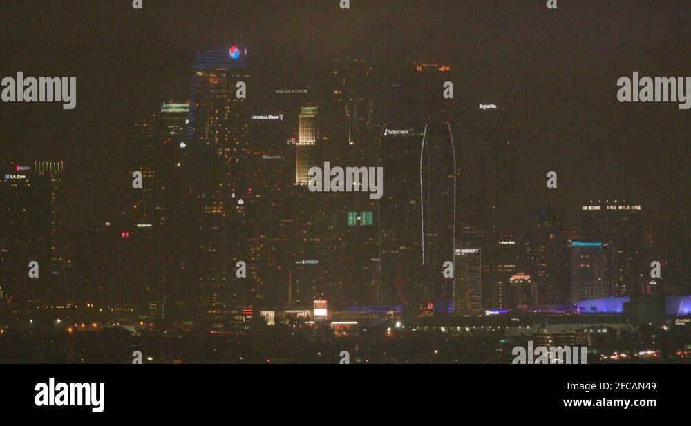 Night time DTLA skyline from Kenneth Hahn Park in Los Angeles ...