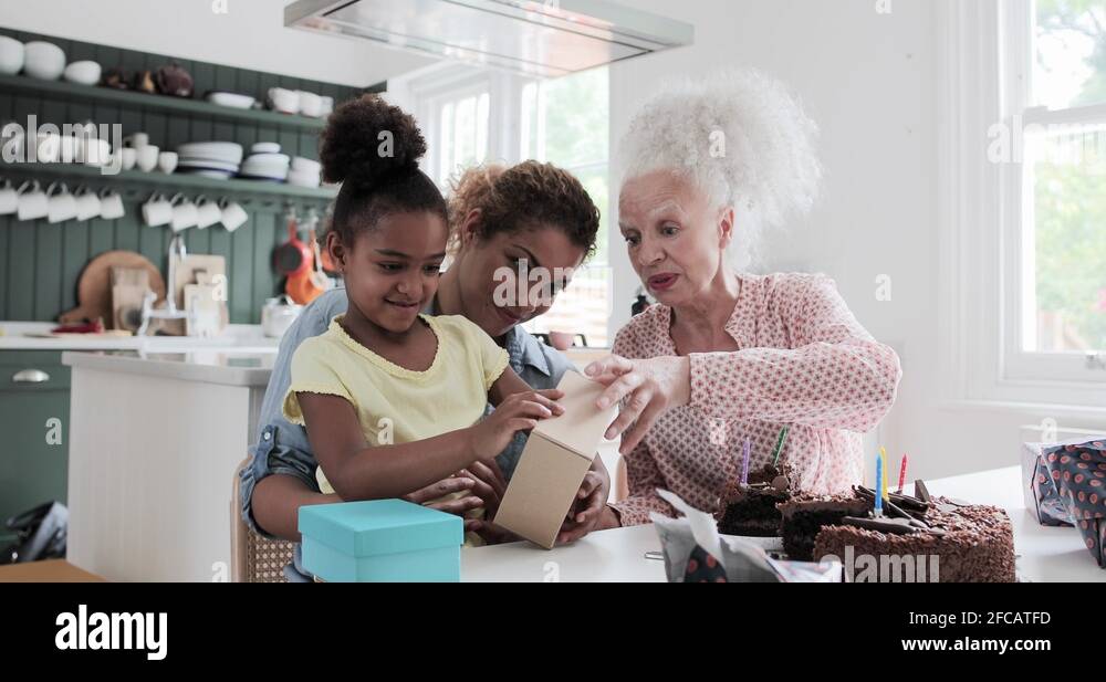 Three generations of family celebrating a birthday together Stock Video ...