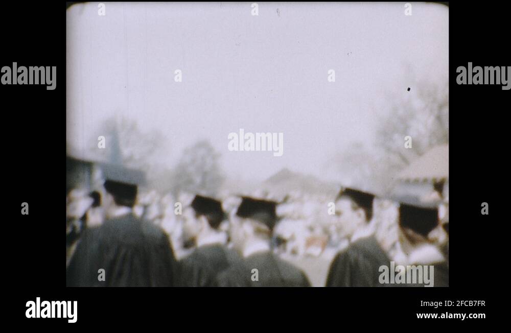 1940s College School GRADUATION Gradate Class Vintage Film Home Movie ...