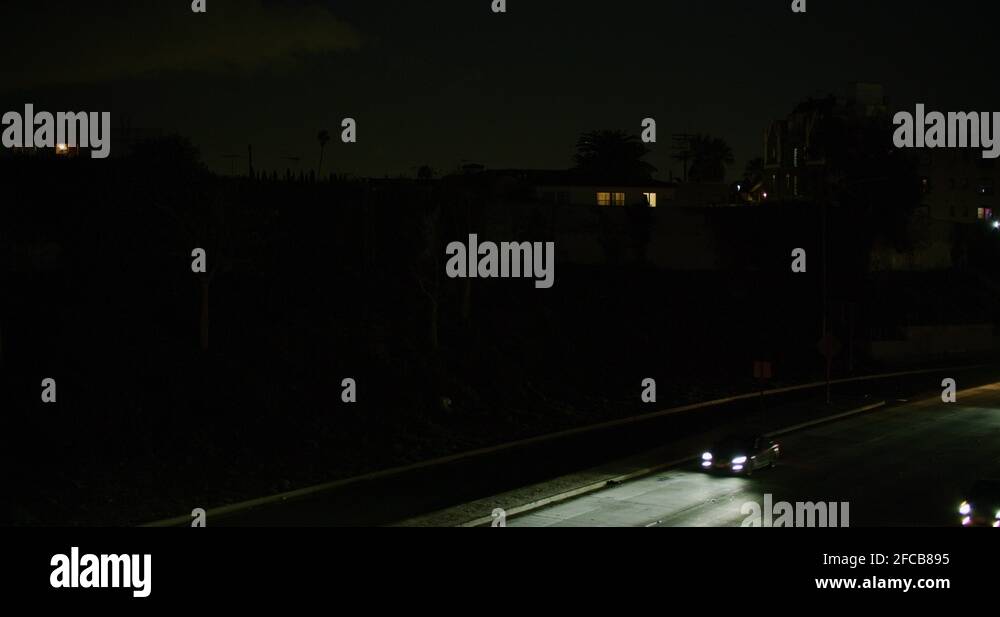 Night time traffic on Highway 101 in Los Angeles, California Stock ...