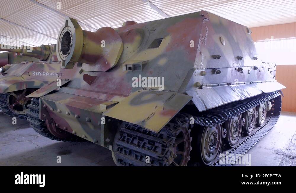 German tanks from the Second World War at the Tank Museum in Kubinka ...