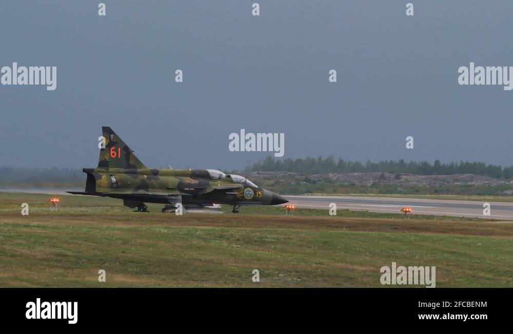 AJ 37 Viggen strike fighter jet Stock Video Footage - Alamy