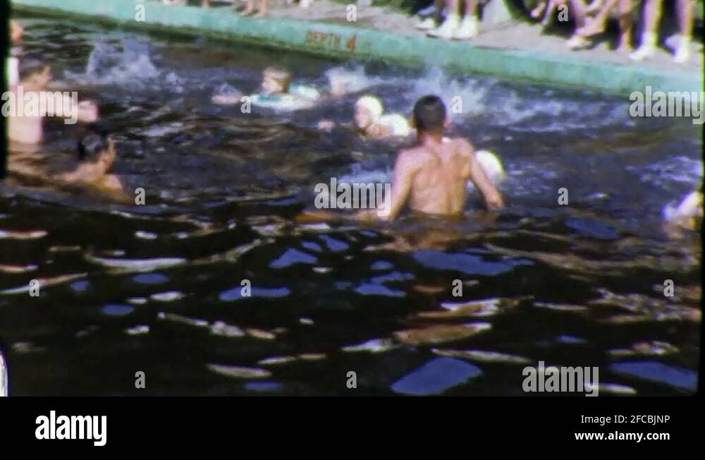Kids SWIMMING Lessons Pool Parents 1960s (Vintage Film Retro Home Movie ...