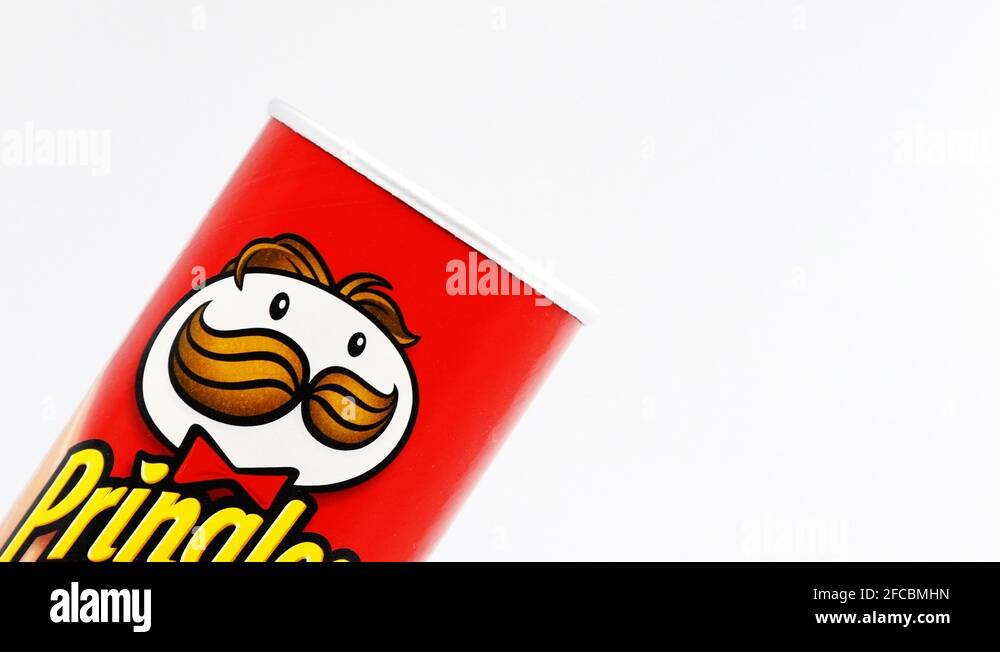 PRINGLES Original Potato Chips on white background Stock Video Footage ...