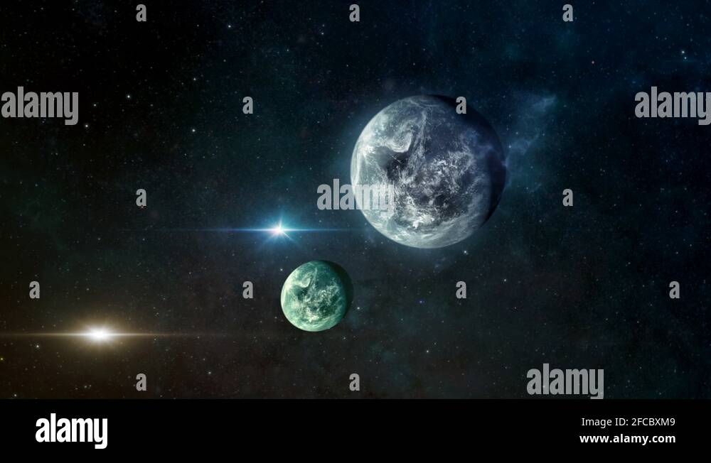 Binary Star System with Exoplanets Revealed in Beautiful Female Eye Stock Video Footage - Alamy
