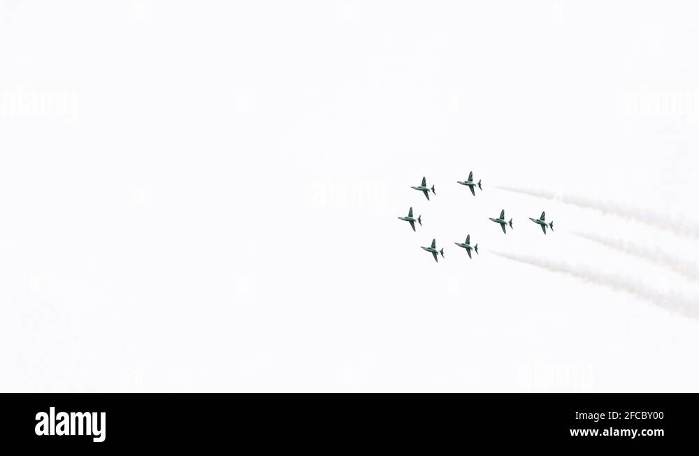 Jet planes of Royal Saudi Air Force aerobatic team Saudi Hawks ...