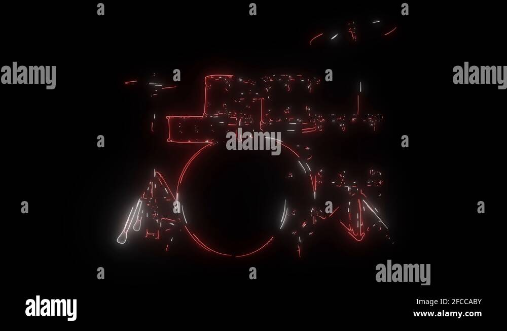 drum kit digital laser animation Stock Video Footage - Alamy