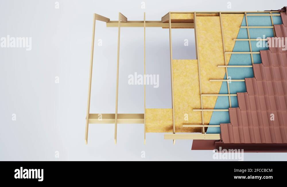 Technical cutaway of roof construction, constructive and technological ...