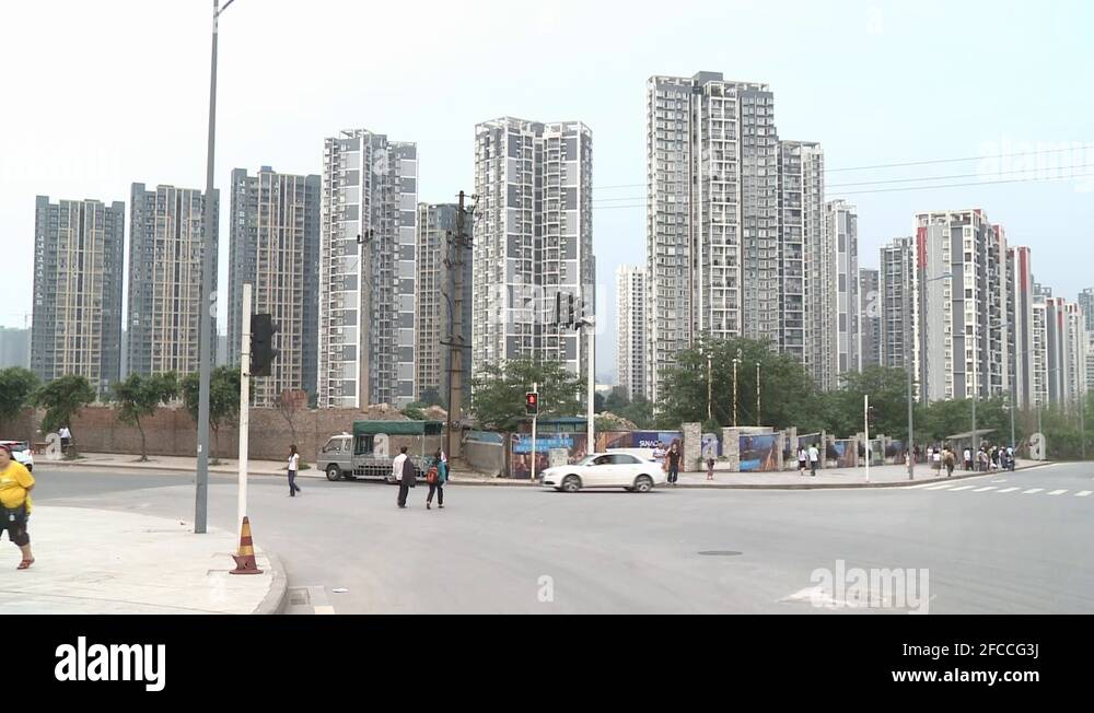 Building megacities in China Stock Video Footage - Alamy