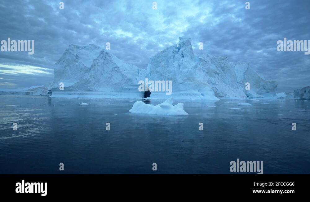 Pan Left to Right of Beautiful Skies Surrounding the Amazing Glaciers ...