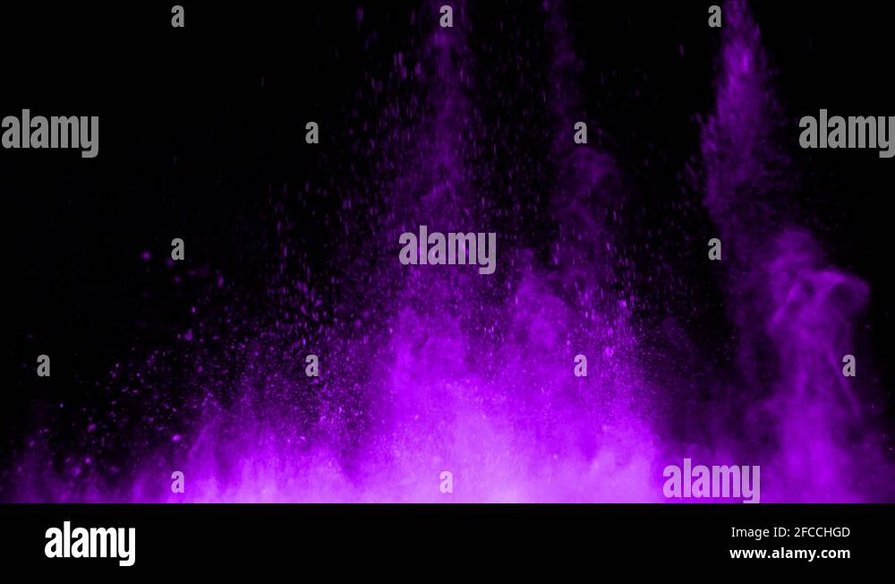 Purple color powder burst explosion.Particles explosion animation Stock ...