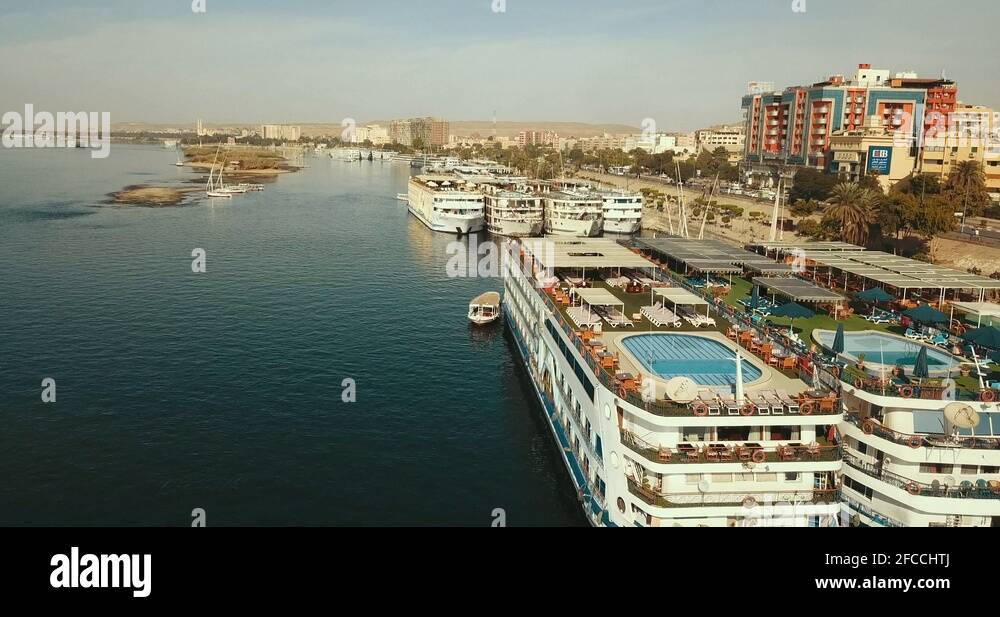 Nile River. Aerials Vision of Egyptian Felucca's and Overnight Cruise ...