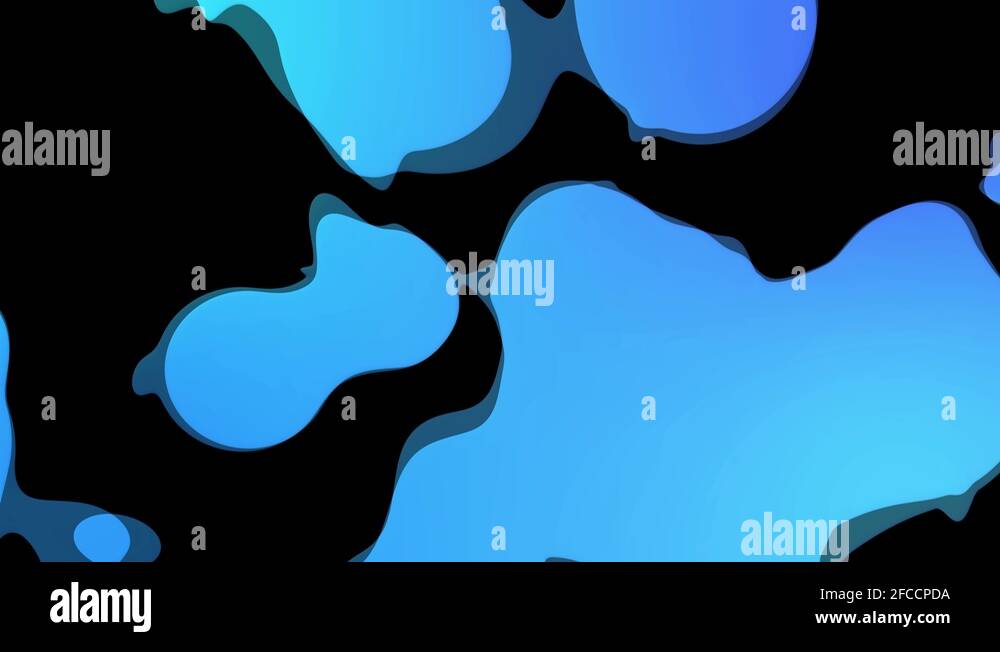 liquid water drop splash twirl transition screen with blue color shapes ...