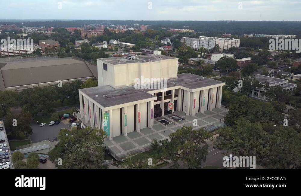Reverse aerial from the State Library and Archives of Florida building ...