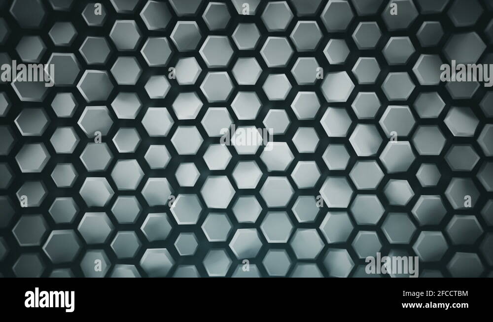 Geometric grey background with hexagons loopable 3D render 4k UHD ...