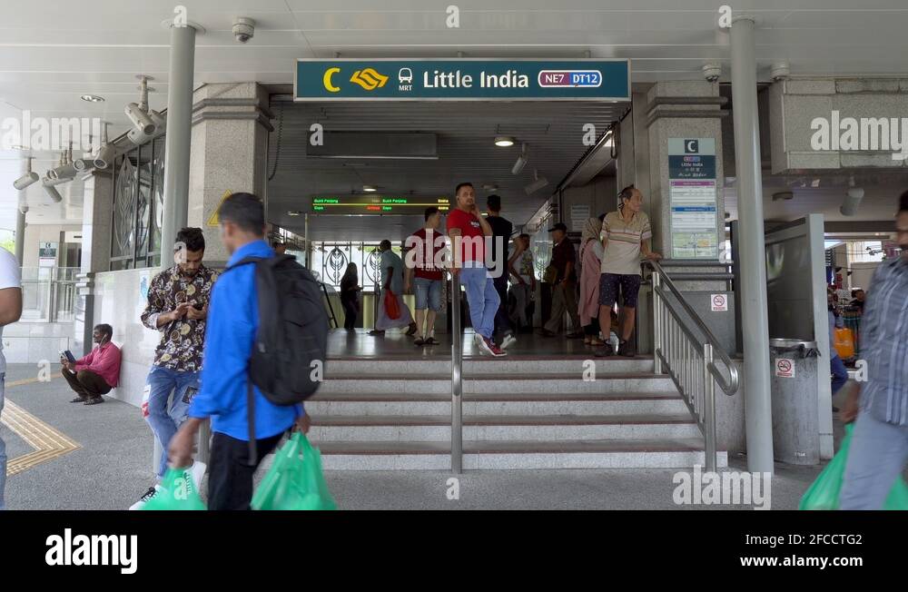 Little India Subway MRT Transit Station in Singapore Stock Video ...
