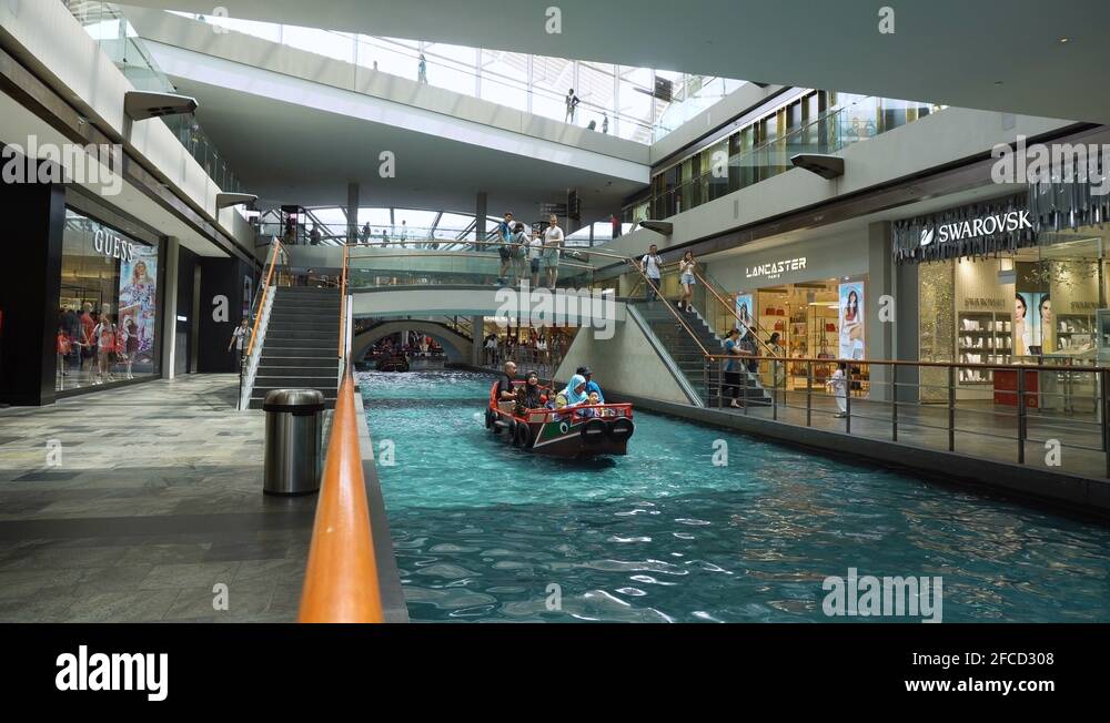 Boat Ride Inside Luxury Shopping Mall at Marina Bay Sands in Singapore ...