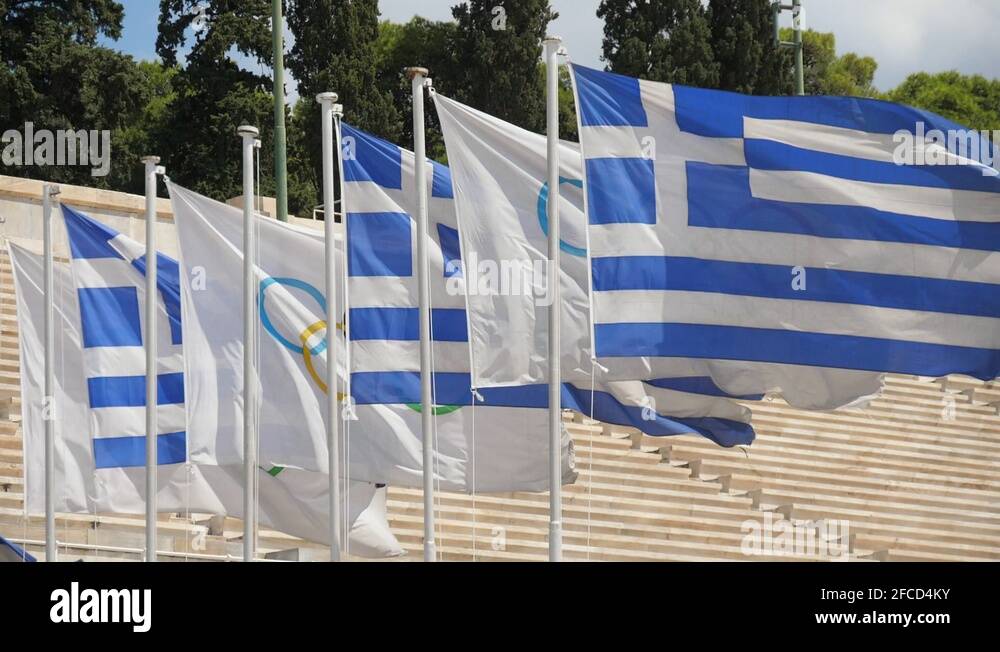 Olympic symbol rings on flags Stock Videos & Footage - HD and 4K Video ...
