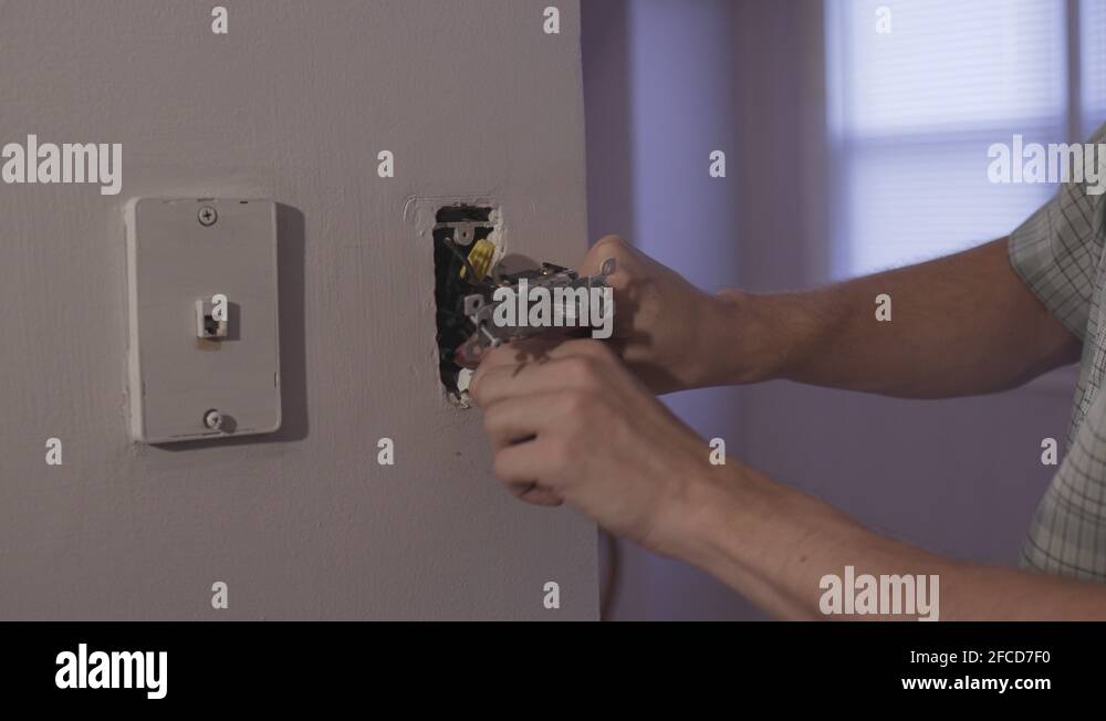 Replacing Light Switch in Home Electrical Work 4K Stock Video Footage ...