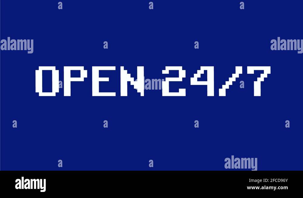 Open 24 7 Flickering Neon Sign 2D Animation Stock Video Footage - Alamy