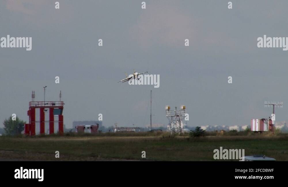 Sukhoi Su-35 fighter (Flanker-E) lands on runway and releases parachute ...