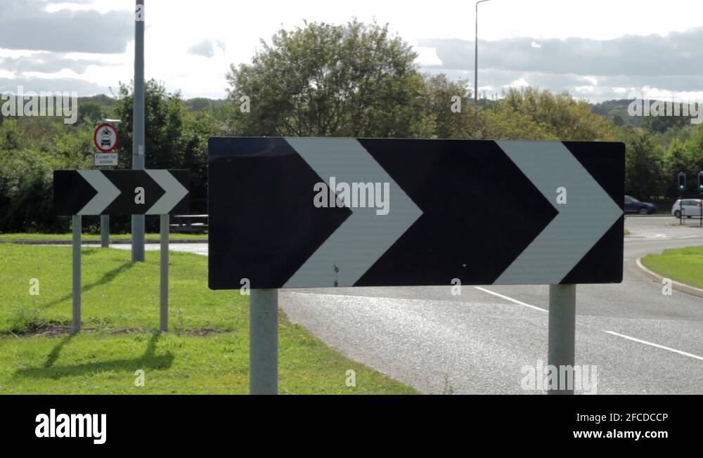 Chevron sign on road Stock Videos & Footage - HD and 4K Video Clips - Alamy