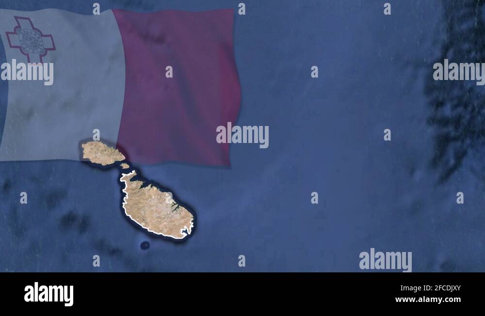 Malta Flag and map animation Stock Video Footage - Alamy