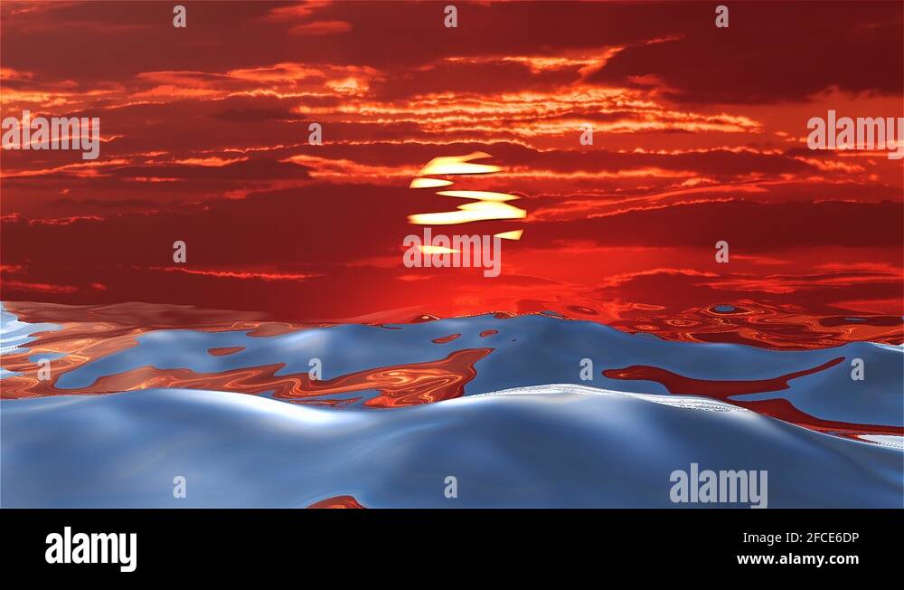 Ocean sunset animation loop. Deep ocean animation digital art no end of ...