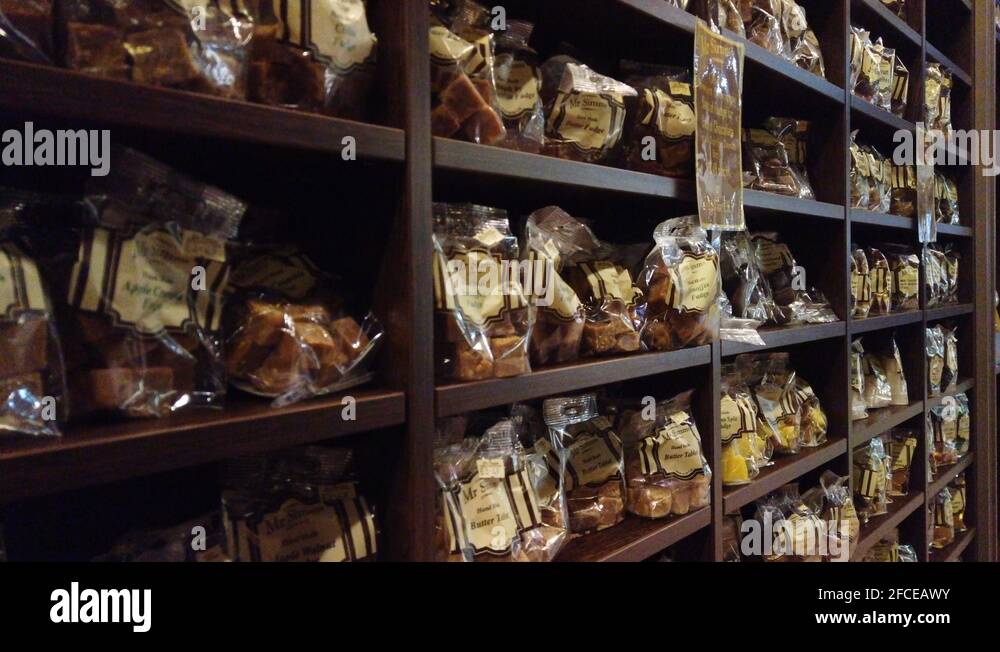 Victorian old-fashioned sweet shop. sweet shop of years gone by Stock ...