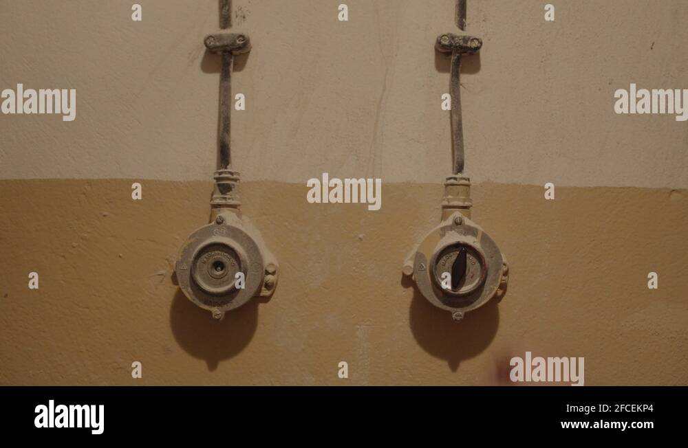 Switching Light On and Off With Old Dusty Light Switch in Old War ...