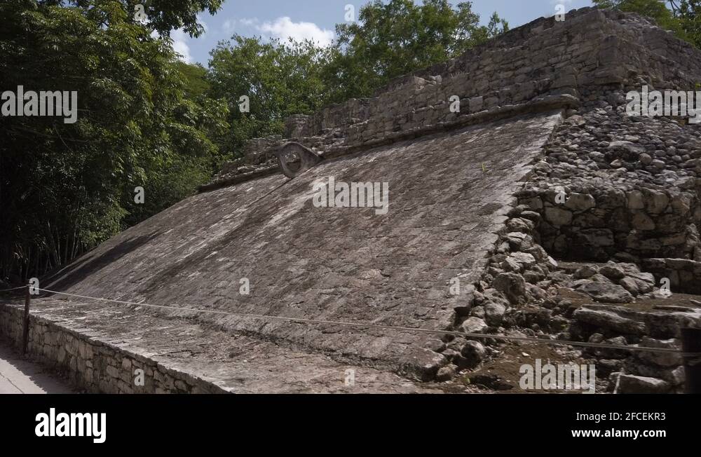 The ball court at the ancient Mayan ruins Coba. Yucatan peninsula ...