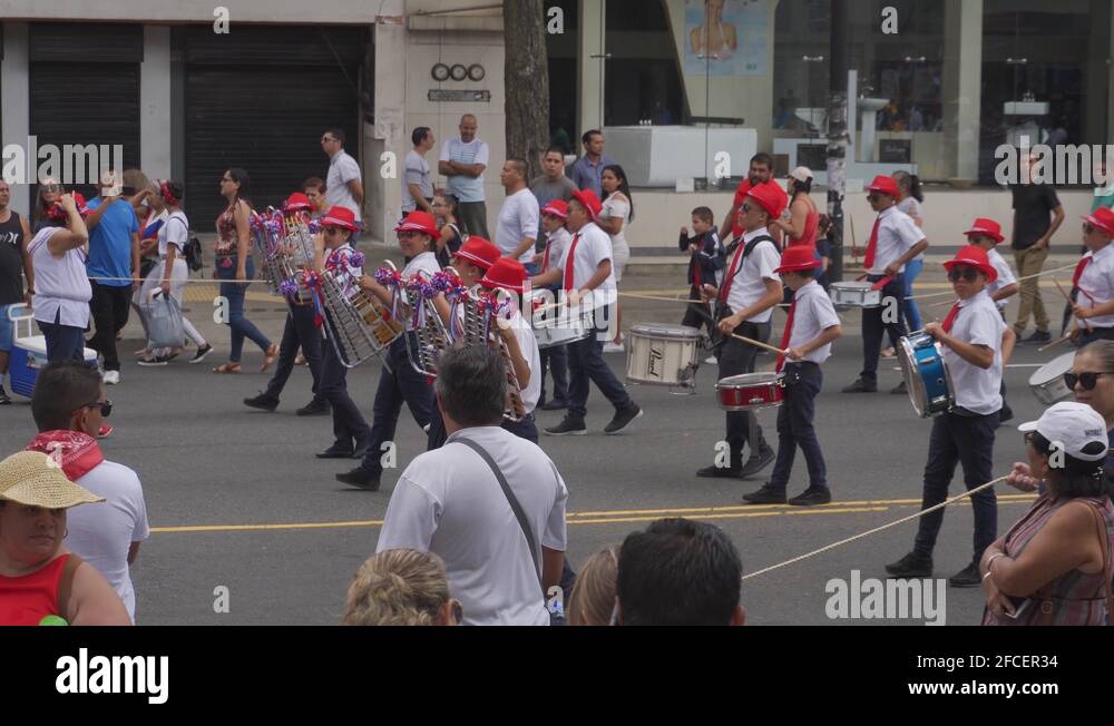 School Marching Band Performs During Costa Rican Independence Day ...