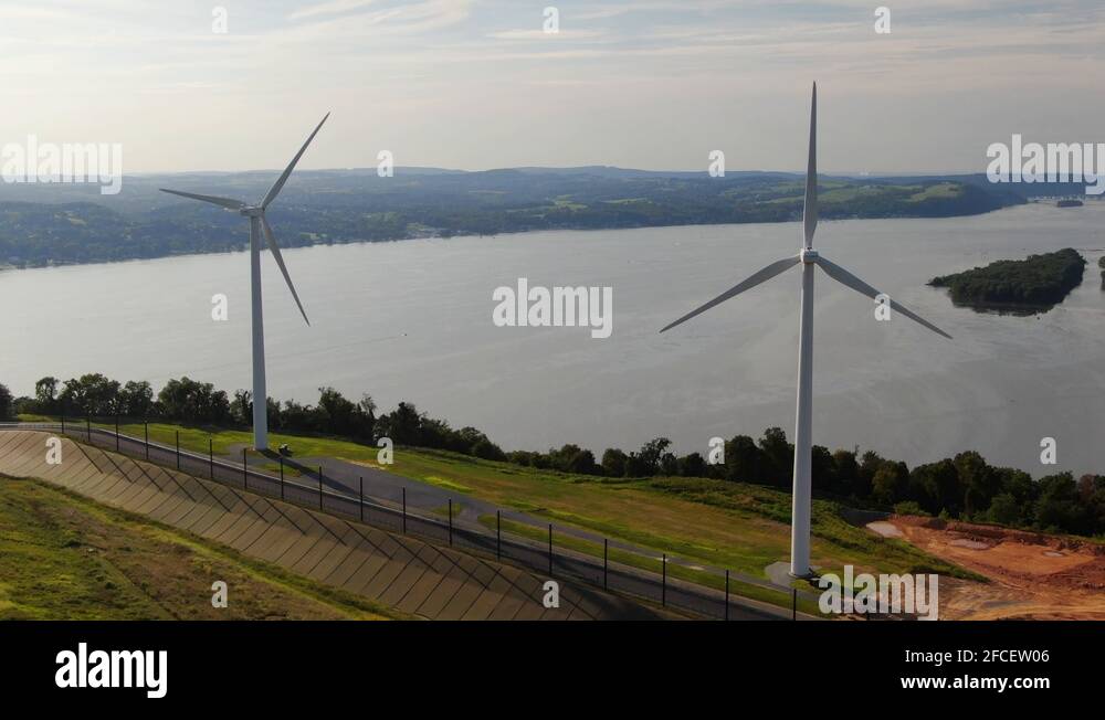 Renewable energy sources, hydropower from river and wind energy ...