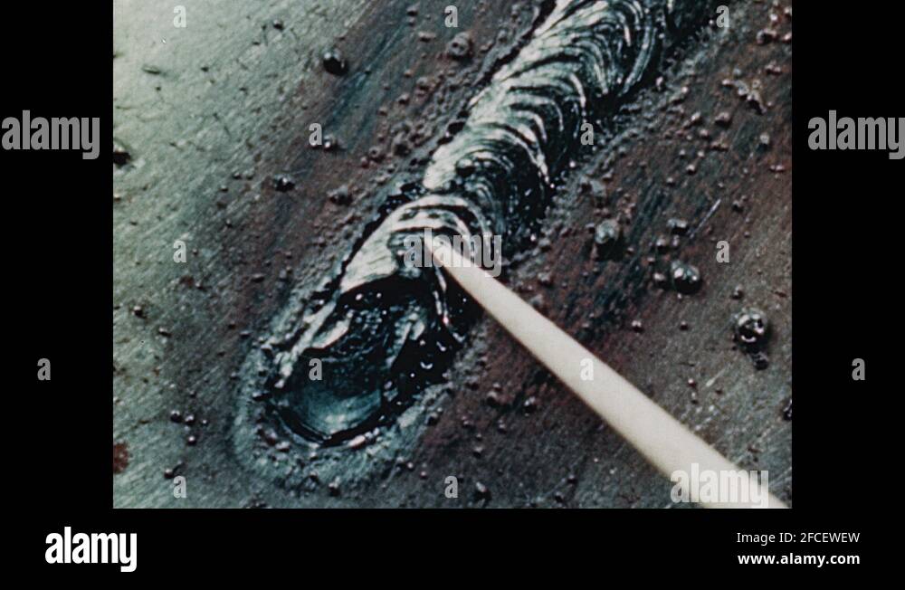 1940s: UNITED STATES: wide and irregular bead formed on welded metal ...