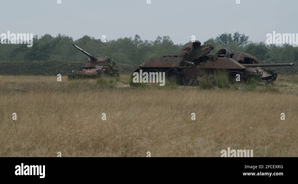 Some old WW2 tanks in the british military training area Senne in Stock ...